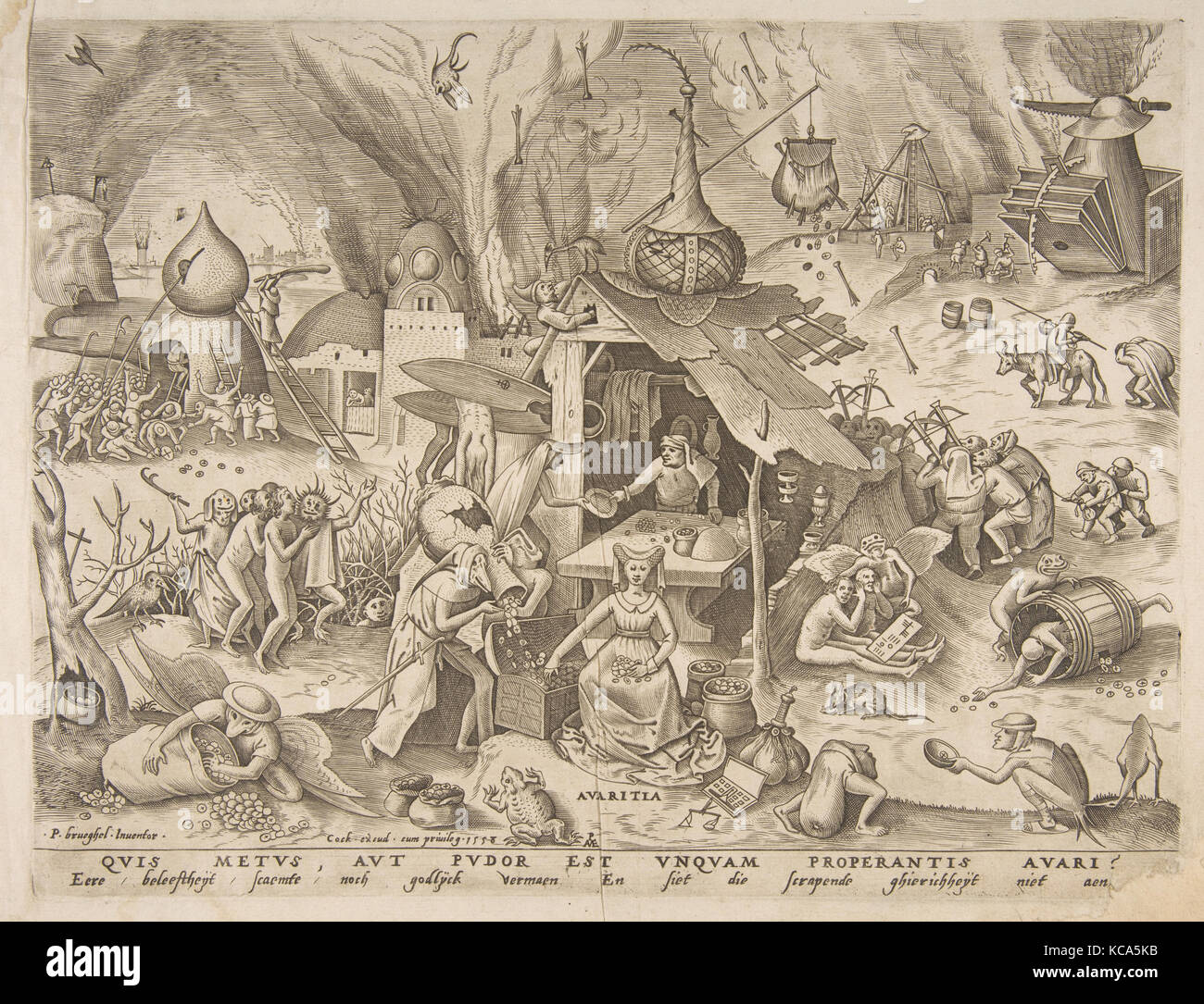 Avarice (Avaritia) from The Seven Deadly Sins, After Pieter Bruegel the ...