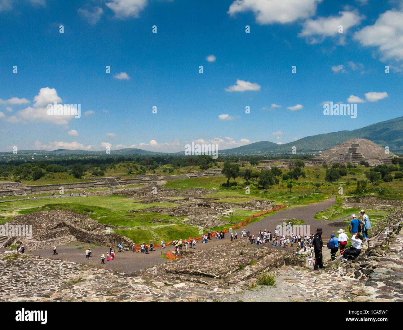 Ancient pyramids, viewpoint from the Pyramid of the Sun towards Pyramid ...