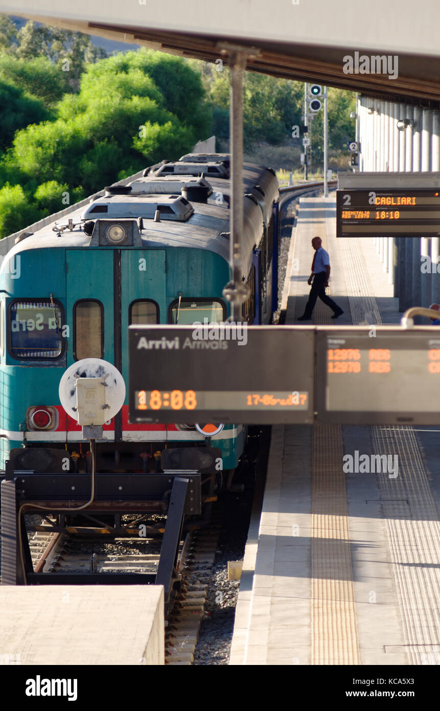 Train Departing or Arriving at the Station Stock Photo - Alamy