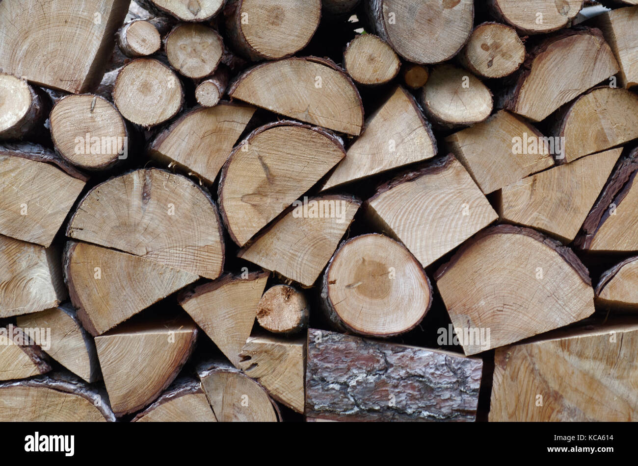 Ordered Firewood Stack Stock Photo - Alamy