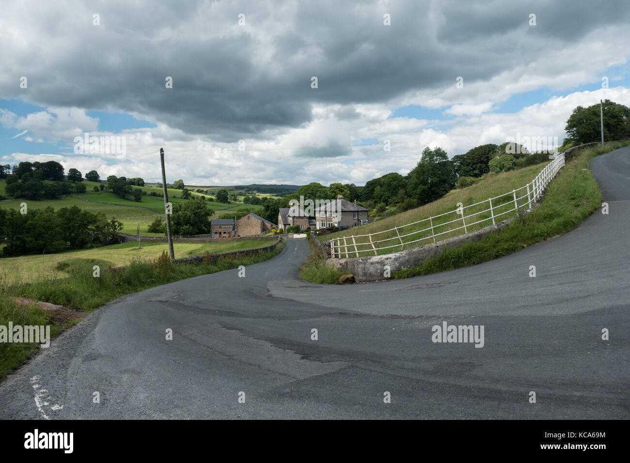 The B6478 road into Slaidburn village Stock Photo - Alamy