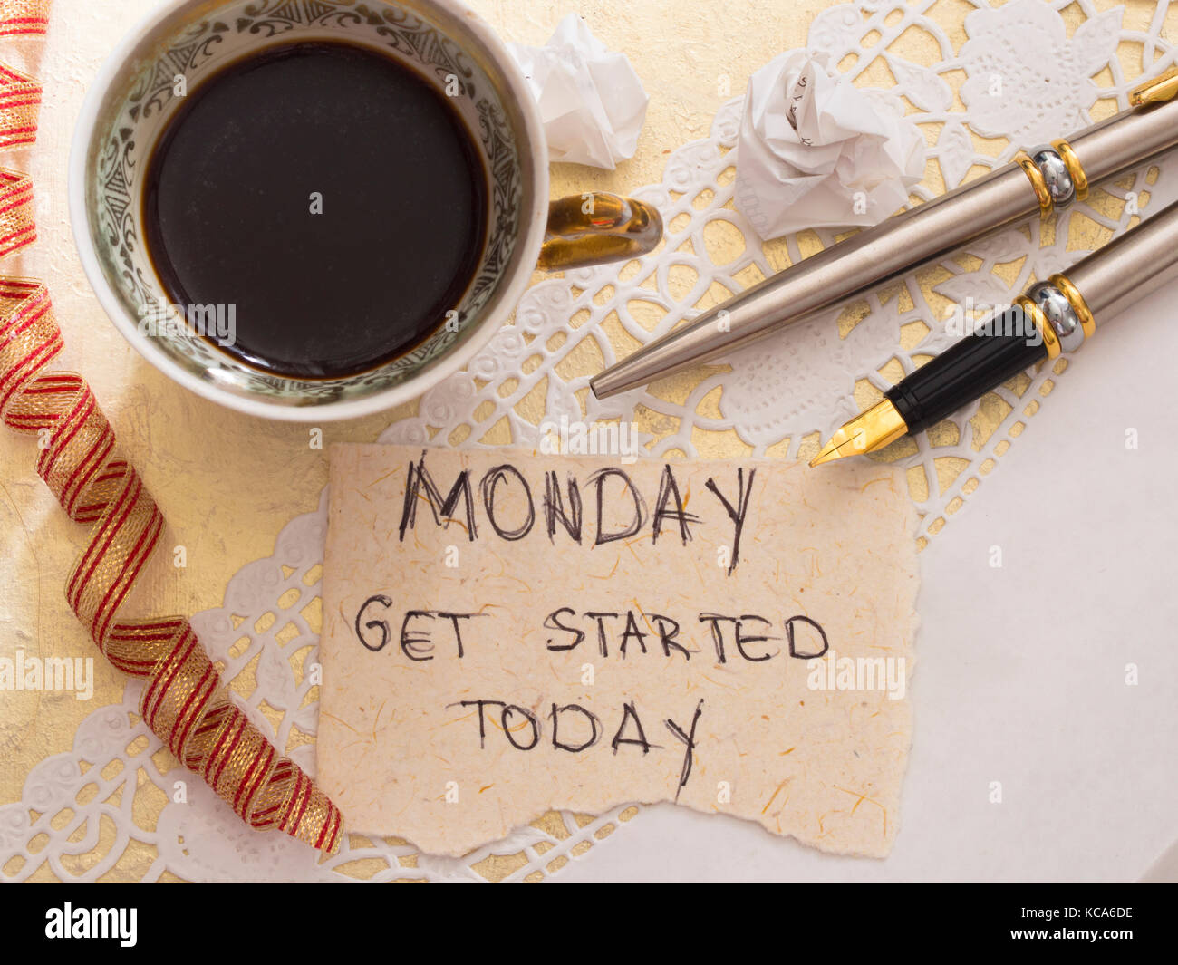 cup of coffee with motivation quote Stock Photo - Alamy