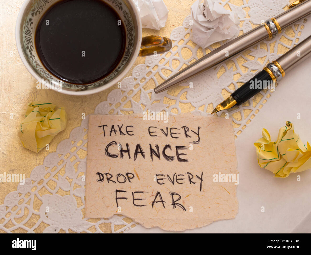 cup of coffee with motivation quote Stock Photo - Alamy