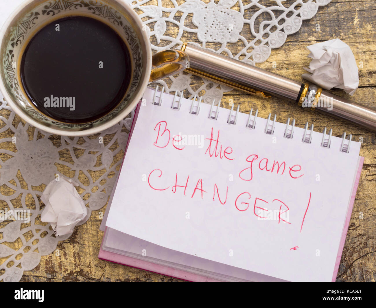 cup of coffee with motivation quote Stock Photo - Alamy