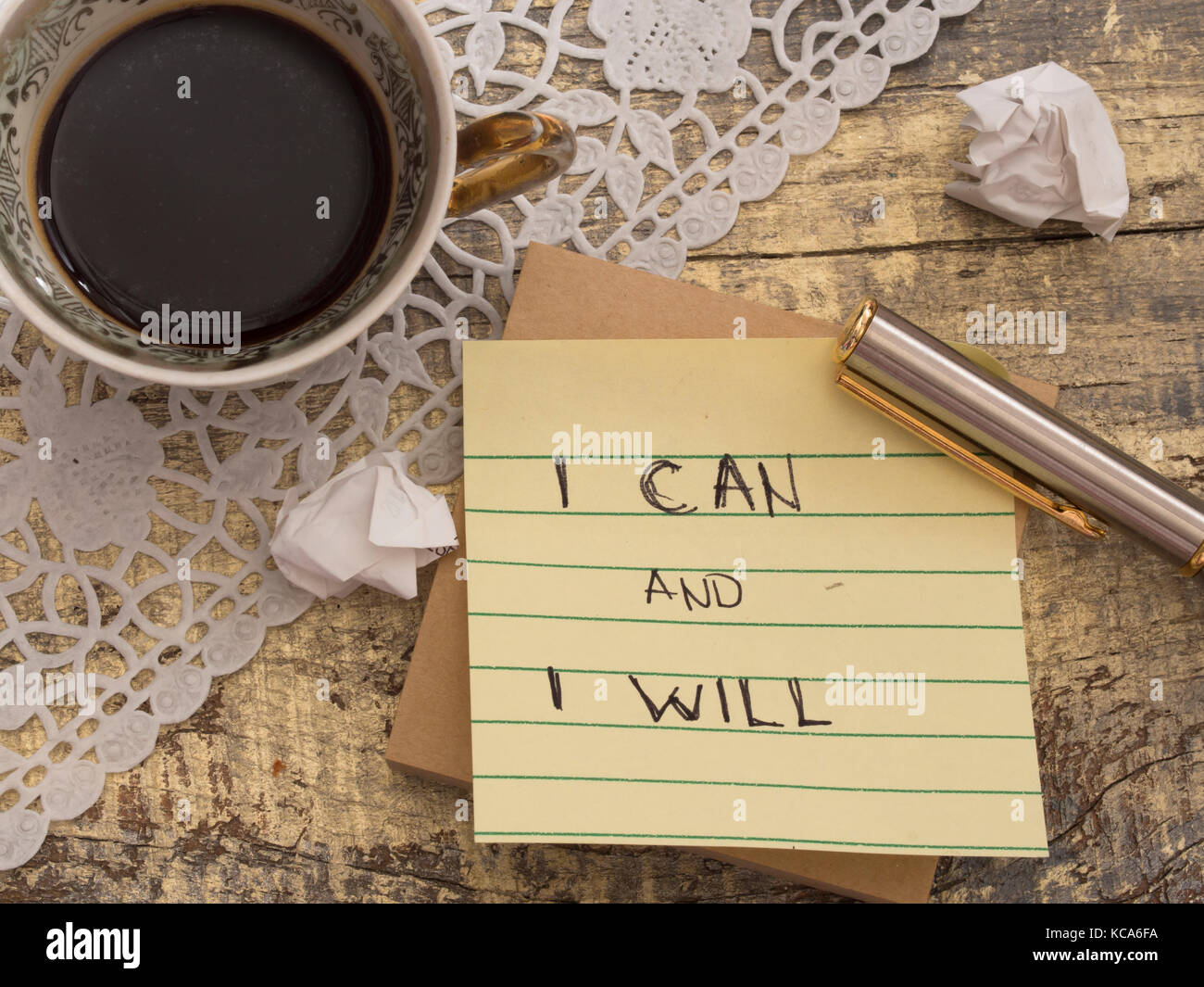cup of coffee with motivation quote Stock Photo - Alamy