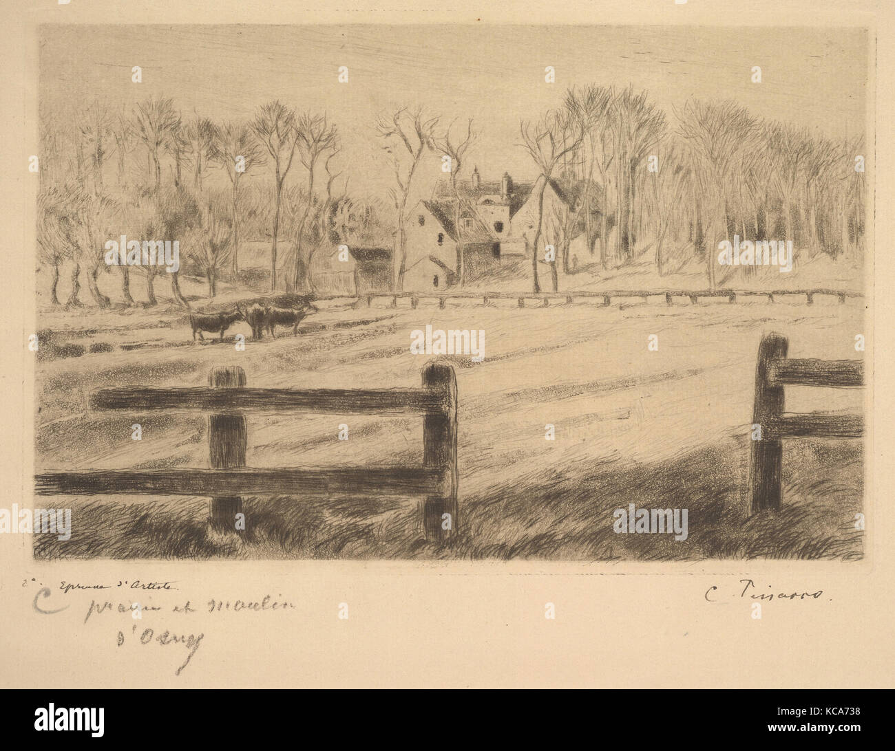 Field and Mill at Osny, 1885, Camille Pissarro, 1885 Stock Photo - Alamy