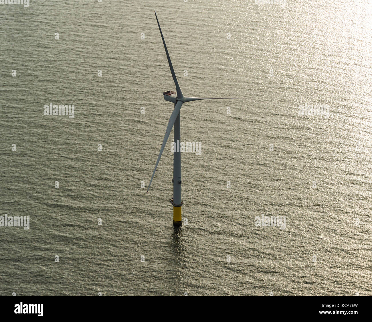 Aerial photo wind turbines Liverpool Bay Stock Photo - Alamy