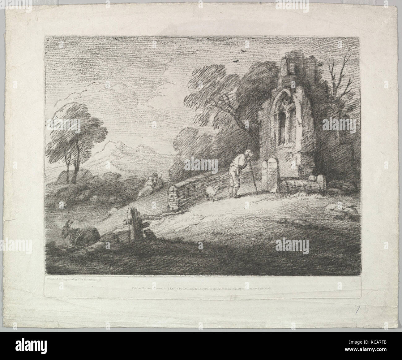 Wooded Landscape with a Peasant Reading a Tombstone, Rustic Lovers and ...