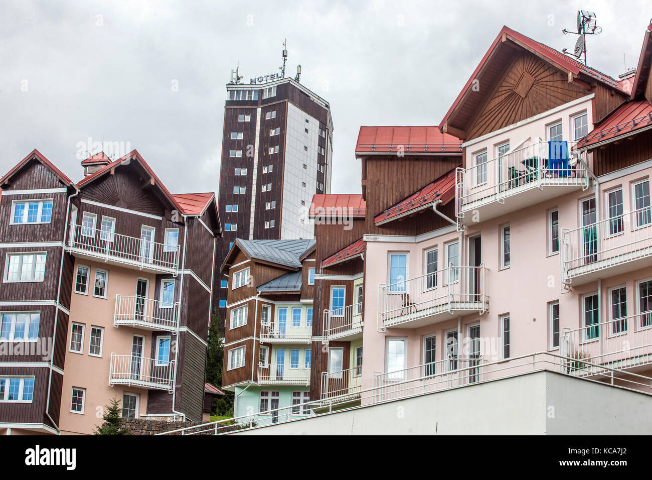 New building in the city center, Pec pod Snezkou, Czech Republic Stock ...