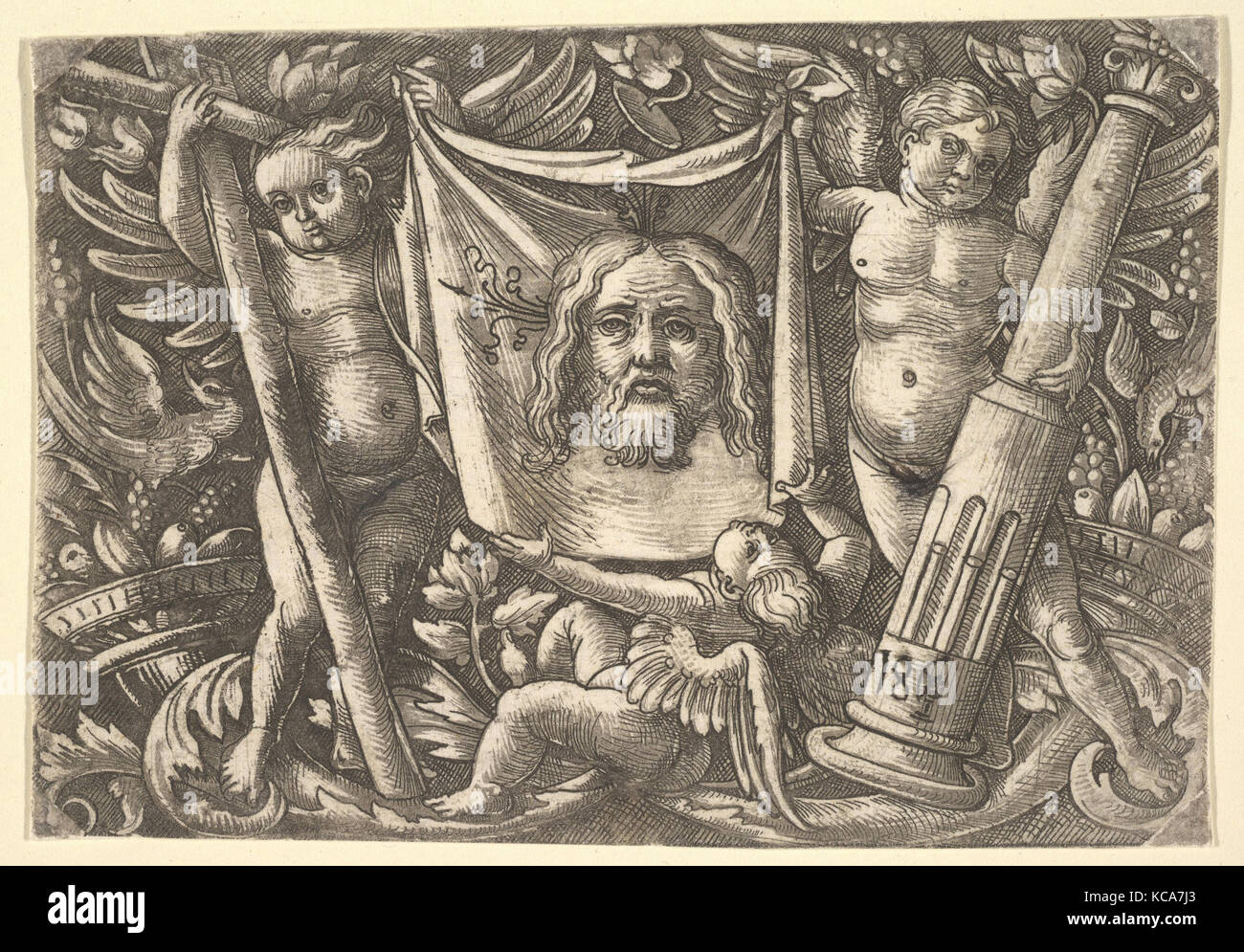 The Sudarium Held by Two Angels, Daniel Hopfer, ca. 1515 Stock Photo ...