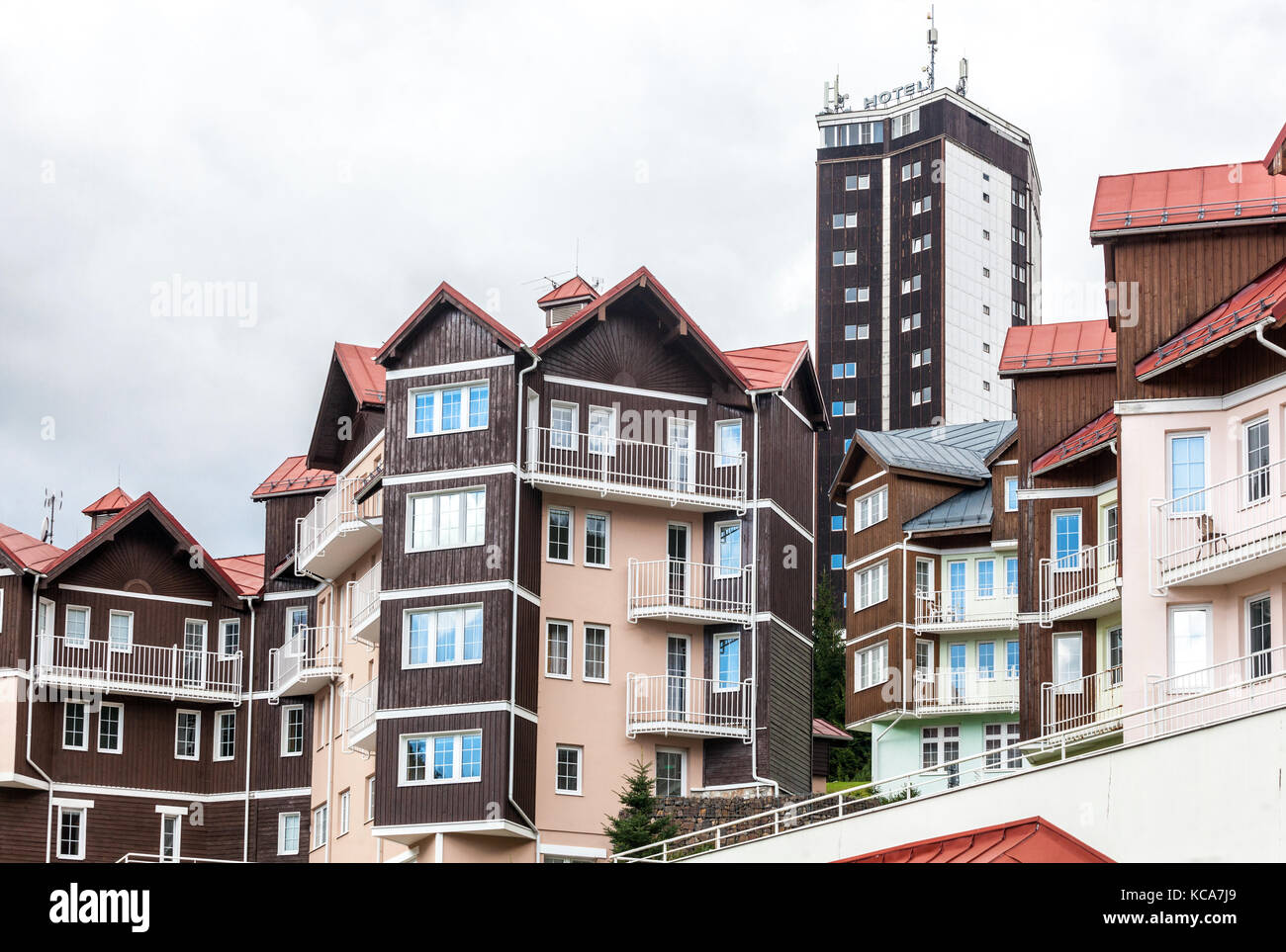 New building in the city center, Pec pod Snezkou, Czech Republic Stock ...