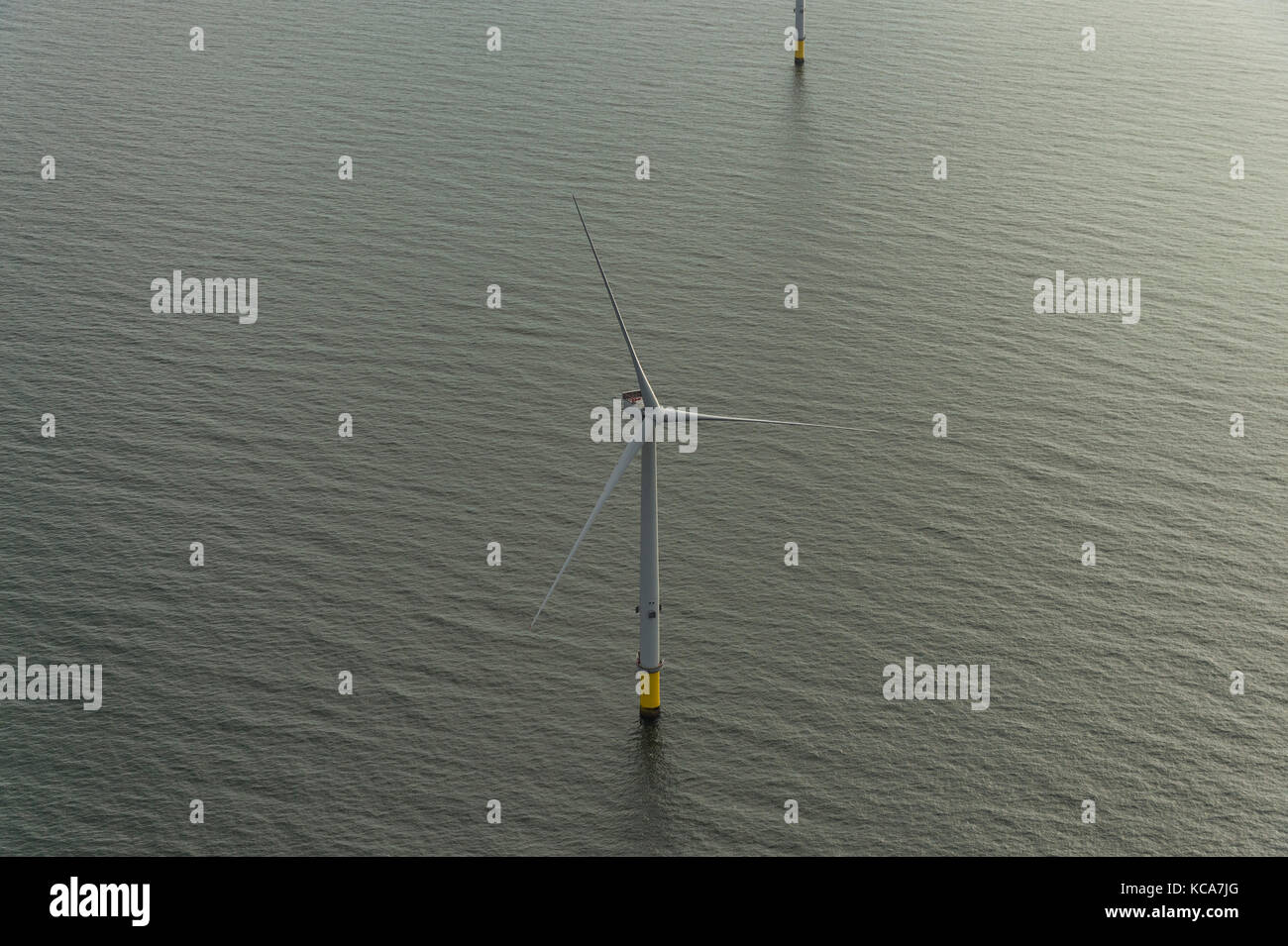 Aerial photo wind turbines Liverpool Bay Stock Photo - Alamy