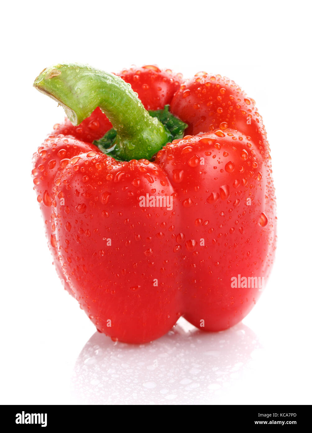 Fresh ripe red pepper with drops of dew isolated Stock Photo - Alamy