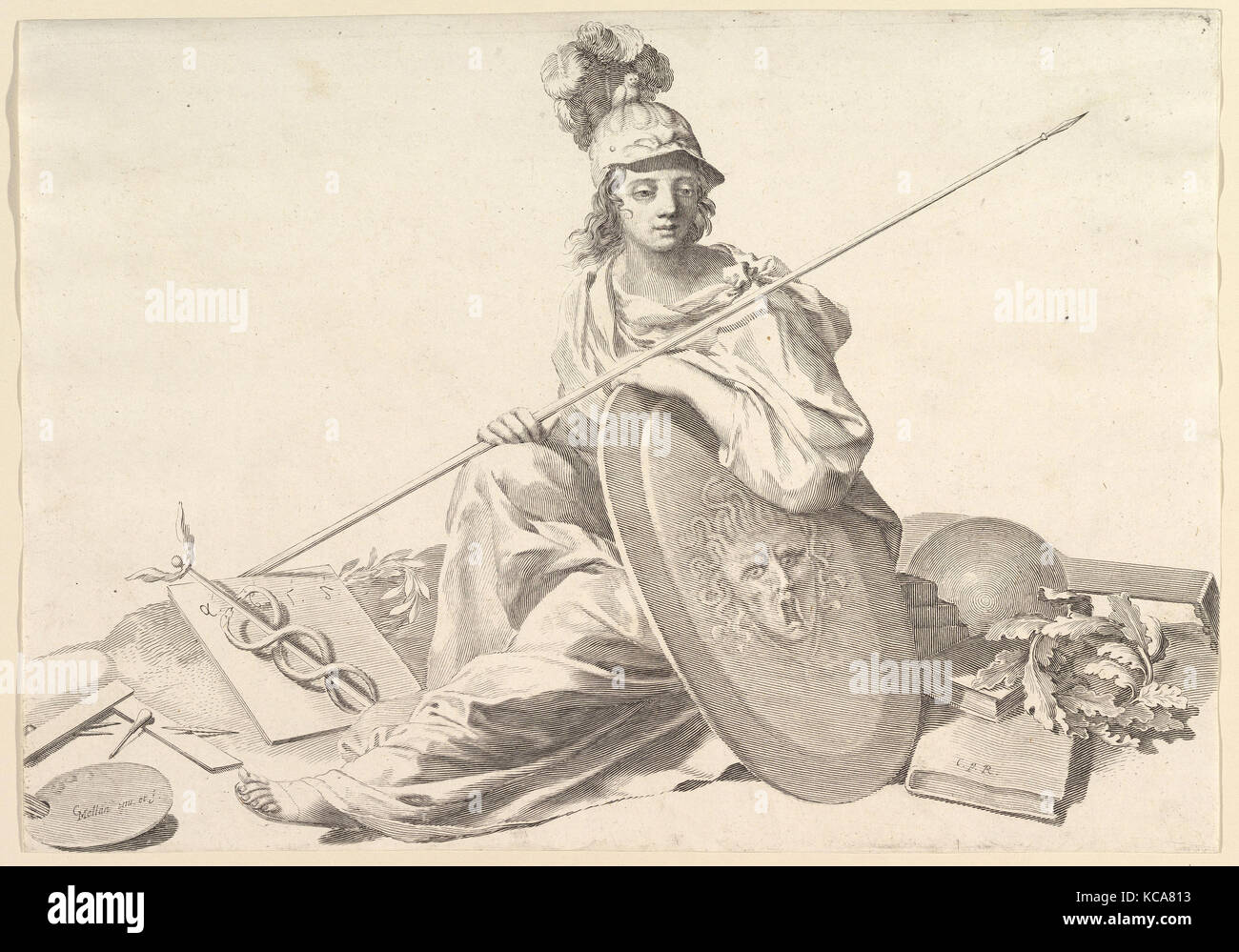 Minerva, Engraving; first state of two, sheet: 9 7/16 x 13 9/16 in. (24 ...