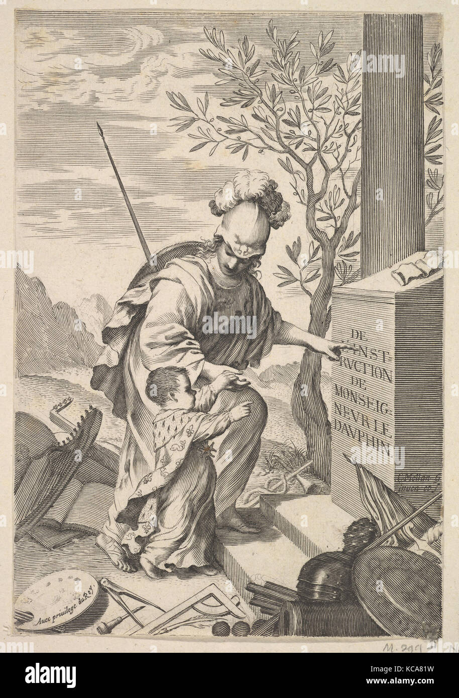 Minerva Instructs the Dauphin, 1640, Engraving; third state of three ...