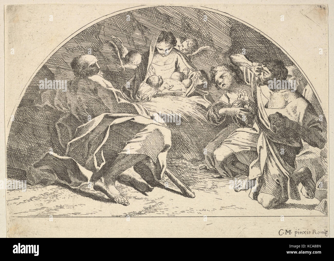 Nativity, 1680–1743, Etching, sheet: 12 x 20 1/4 in. (30.5 x 51.5 cm ...