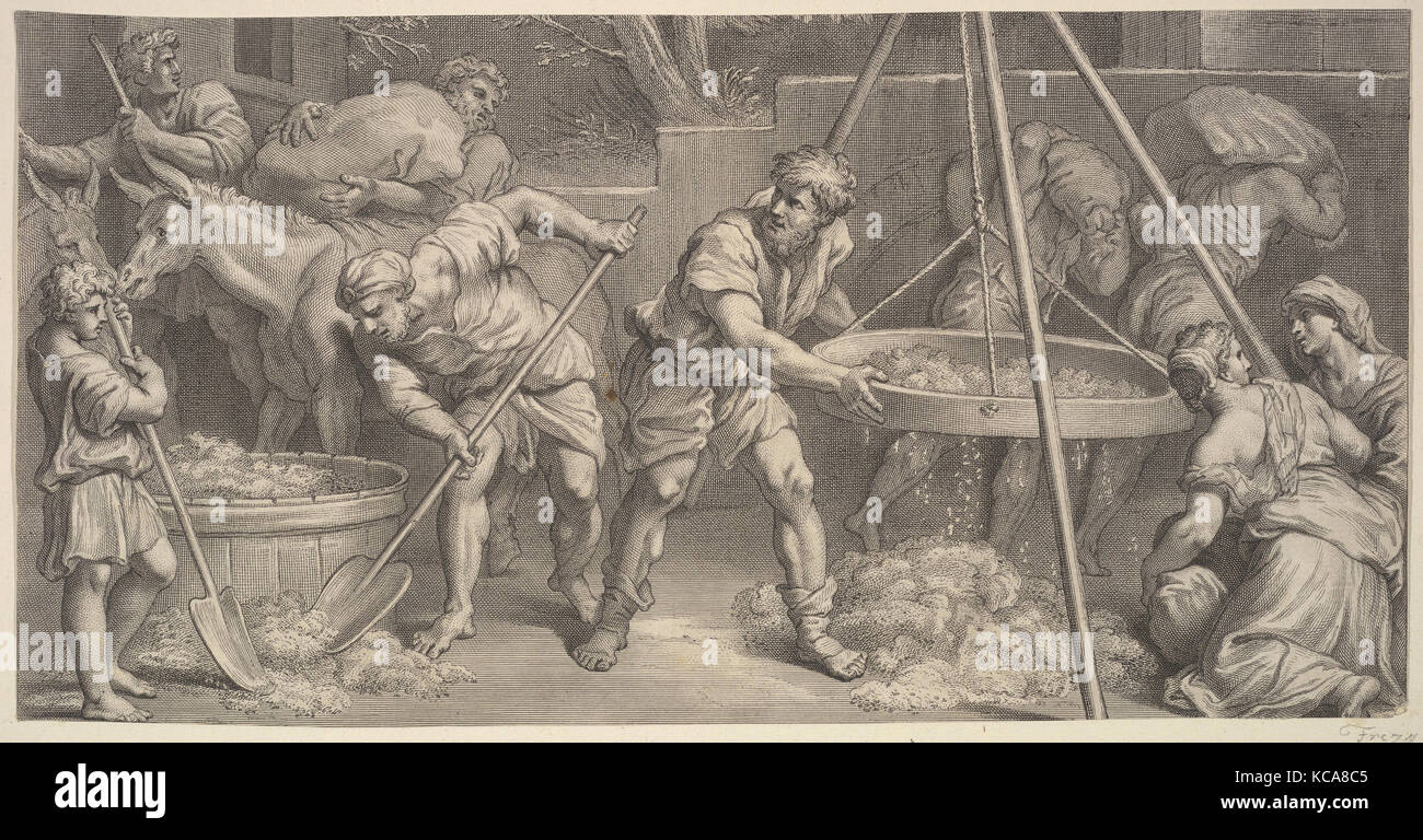 Men with seive, Giovanni Girolamo Frezza, 1675–1741 Stock Photo - Alamy