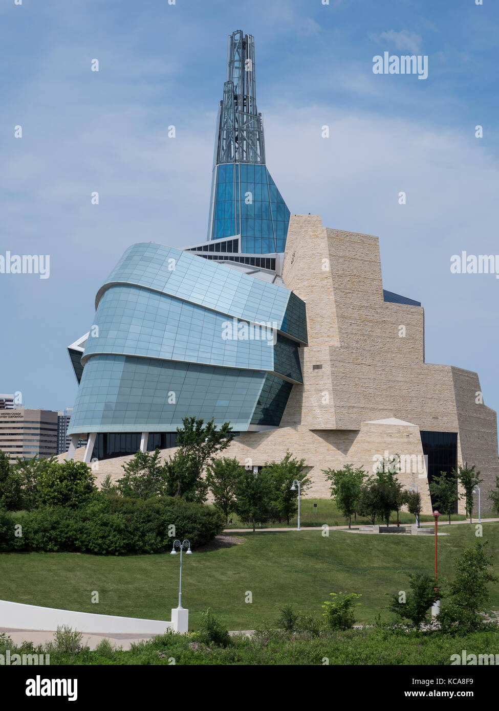 Canadian Museum for Human Rights building from the Esplanade Riel ...