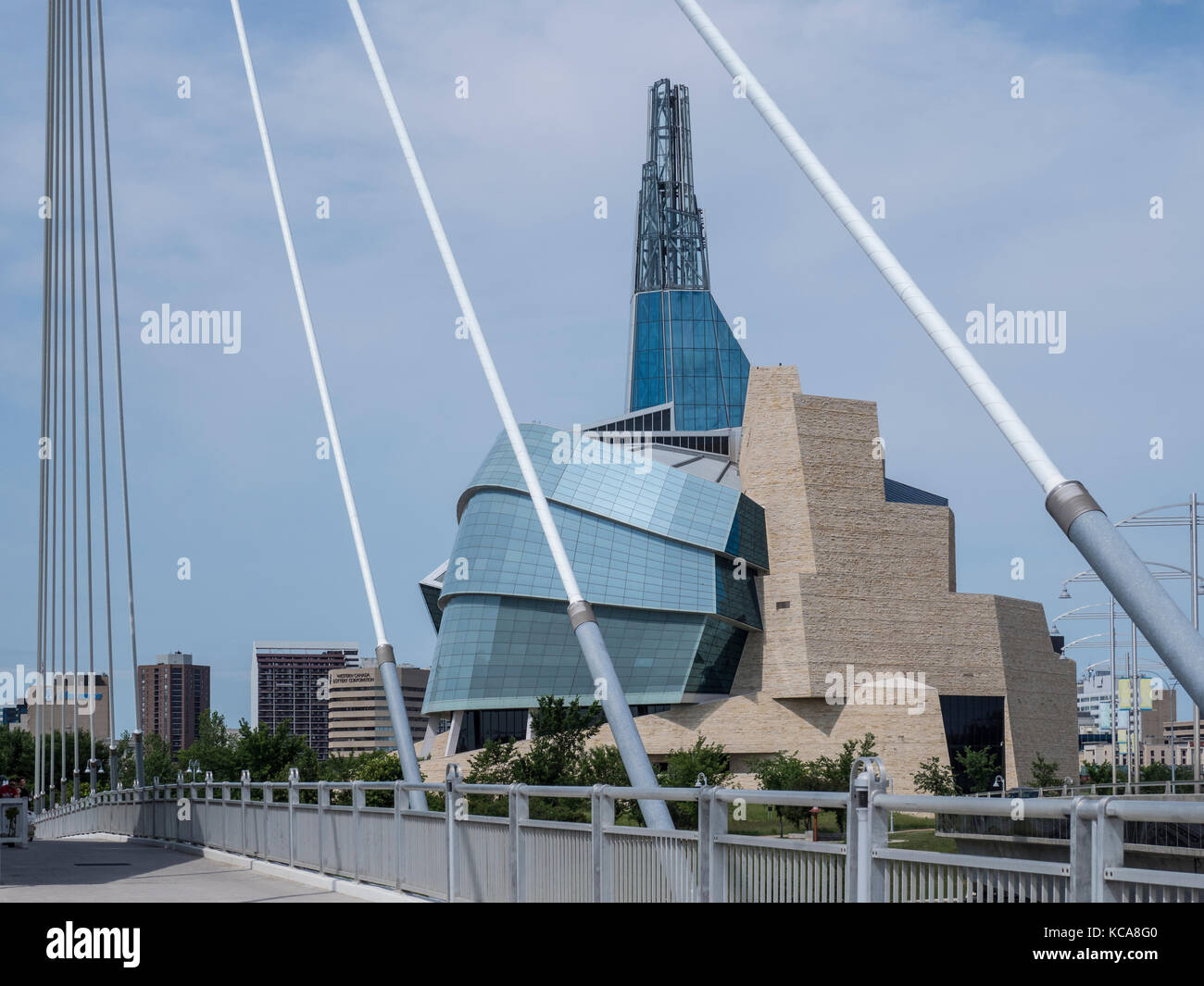 Canadian Museum for Human Rights building from the Esplanade Riel ...
