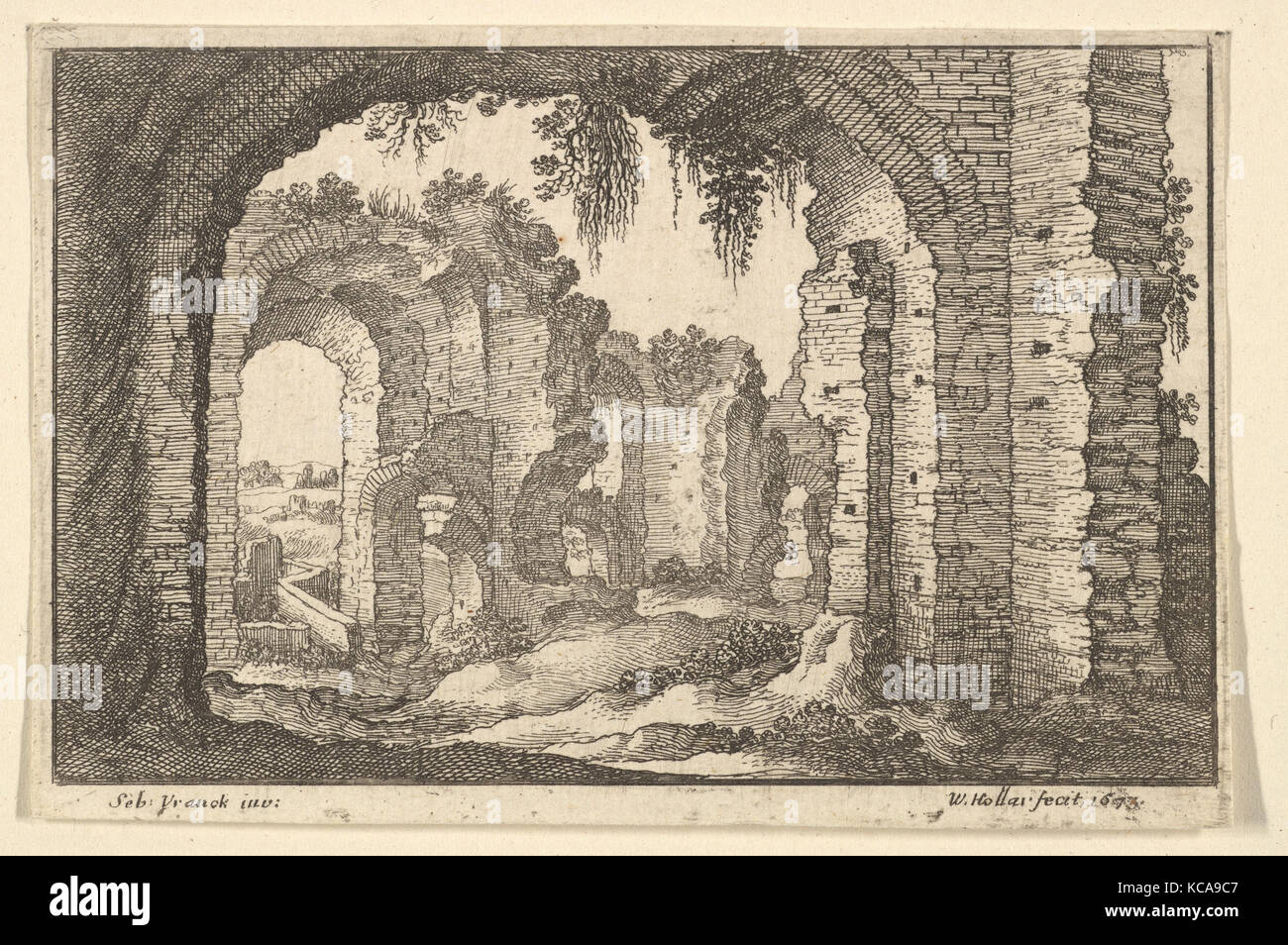 Roman Ruins, 1673, Etching; first state of three, Sheet: 2 3/4 × 4 7/16 ...