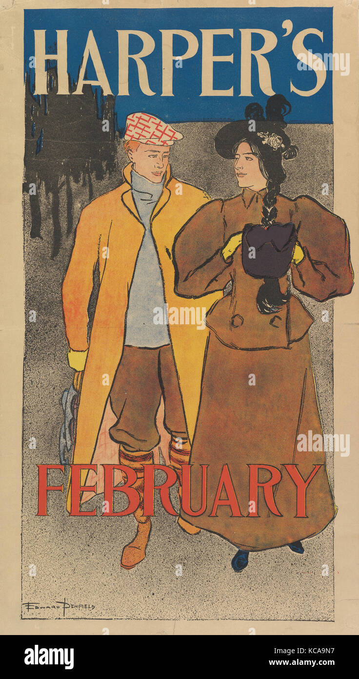 Harper's: February, 1896, Lithograph, Sheet: 19 1/8 × 10 13/16 in. (48. ...