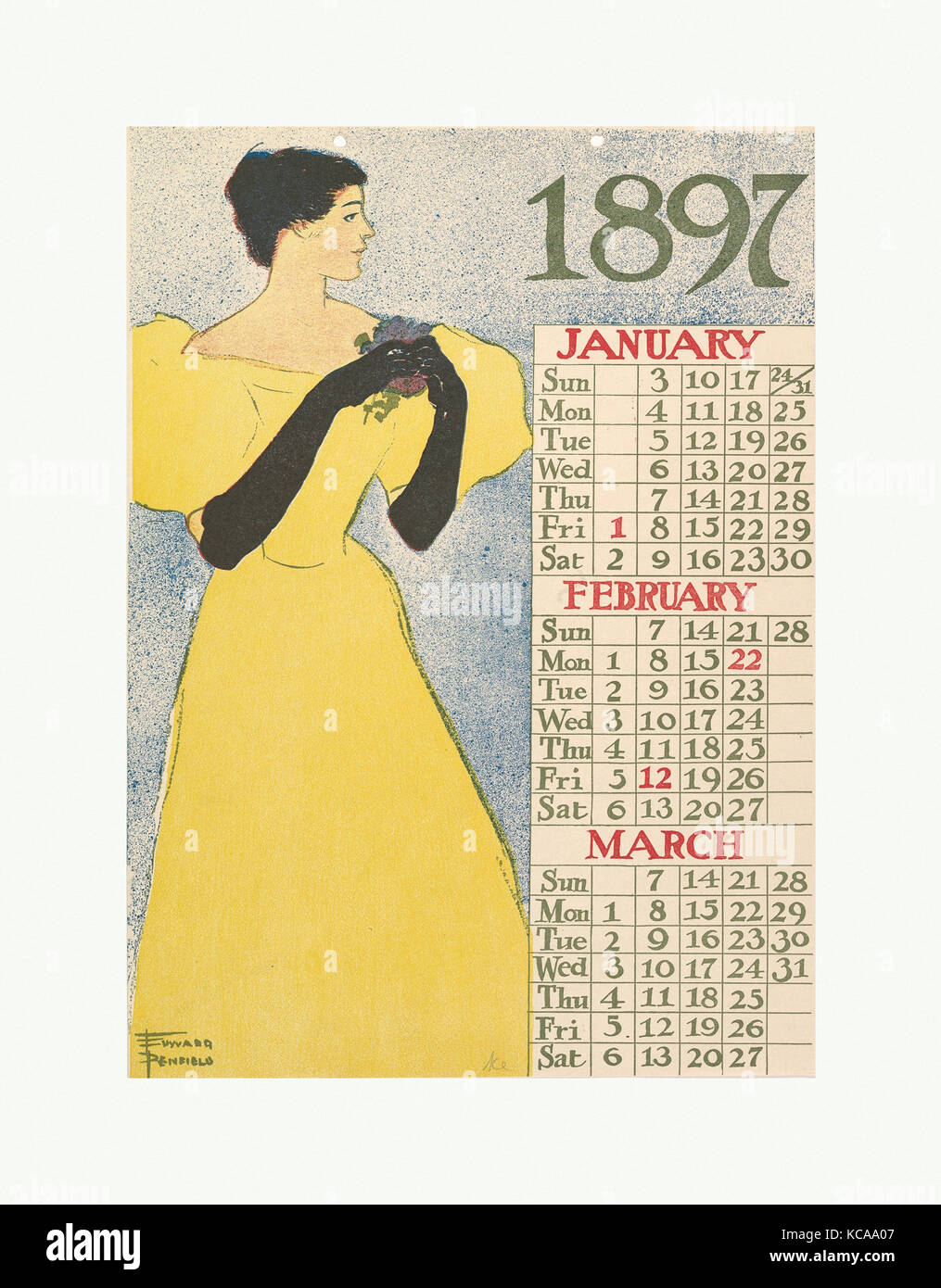 January, February, March, 1897, Edward Penfield, 1896 Stock Photo - Alamy