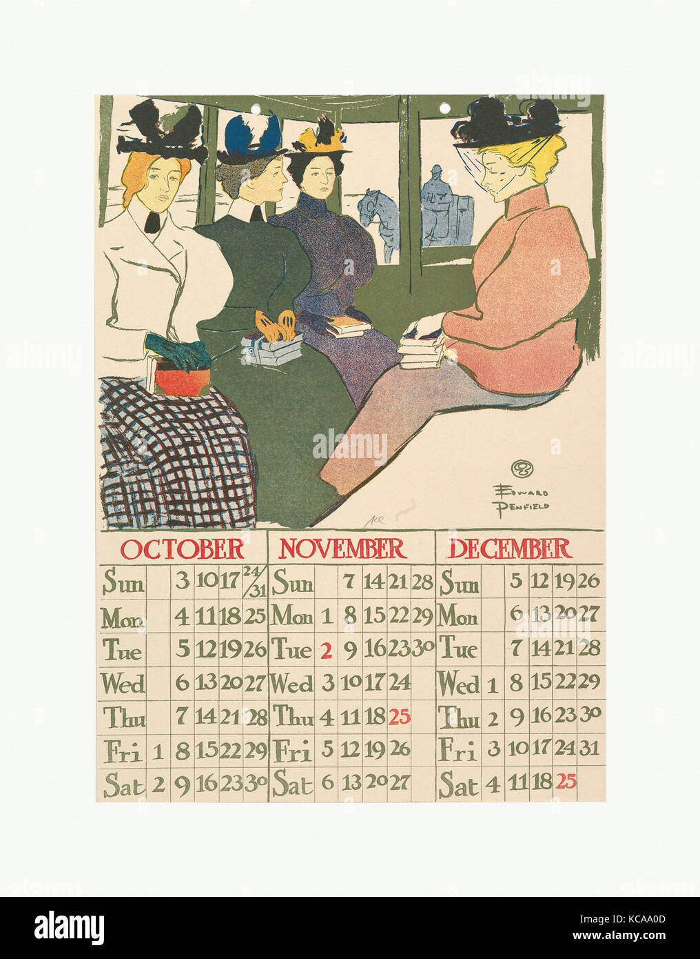 October, November, December, 1897, Edward Penfield, 1896 Stock Photo ...