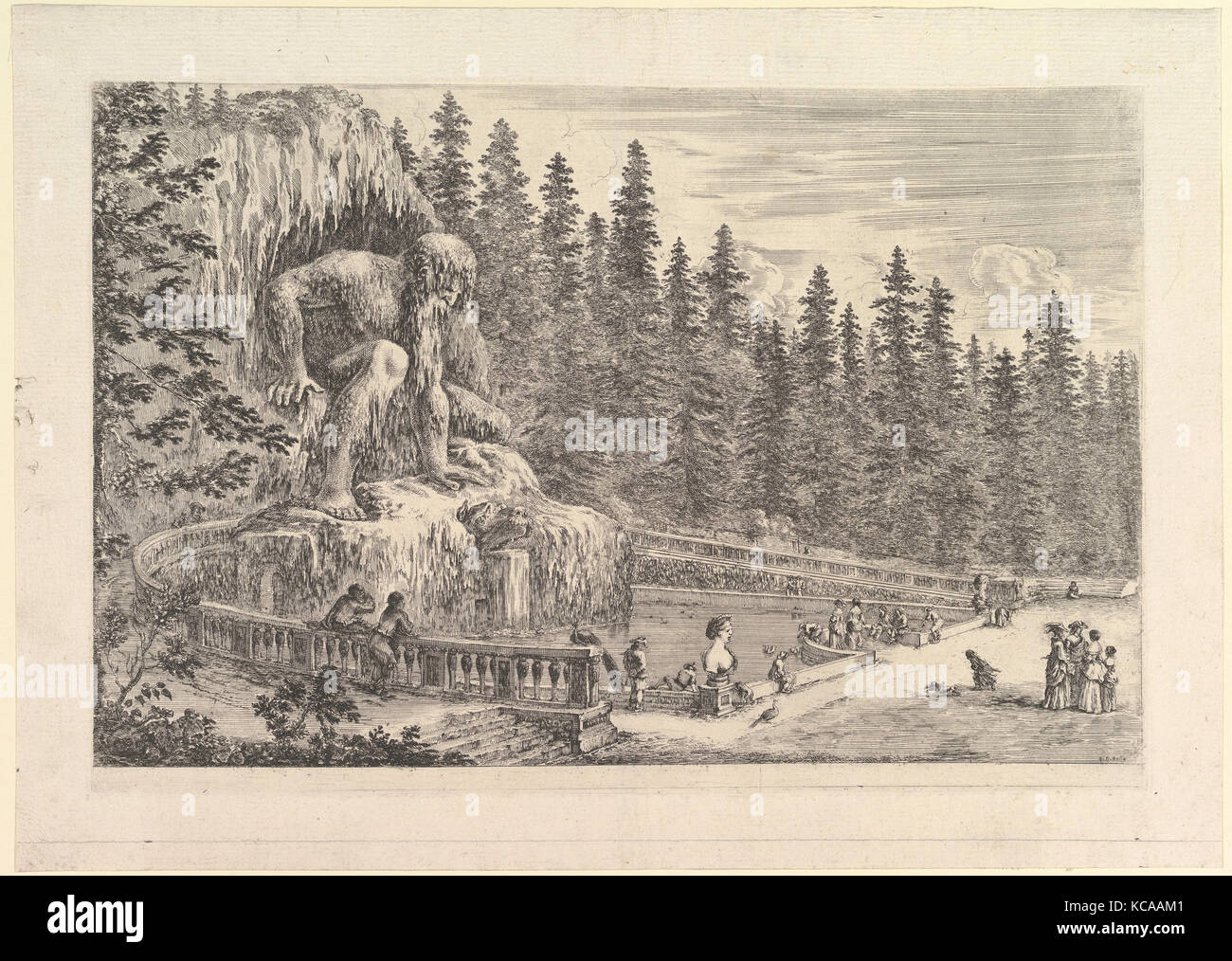 Colossal statue of the Appenino by Giambologna to left, represented as ...