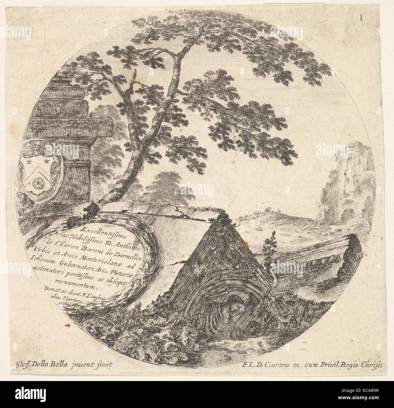 Plate 1: various fragments of ancient monuments, a round composition ...