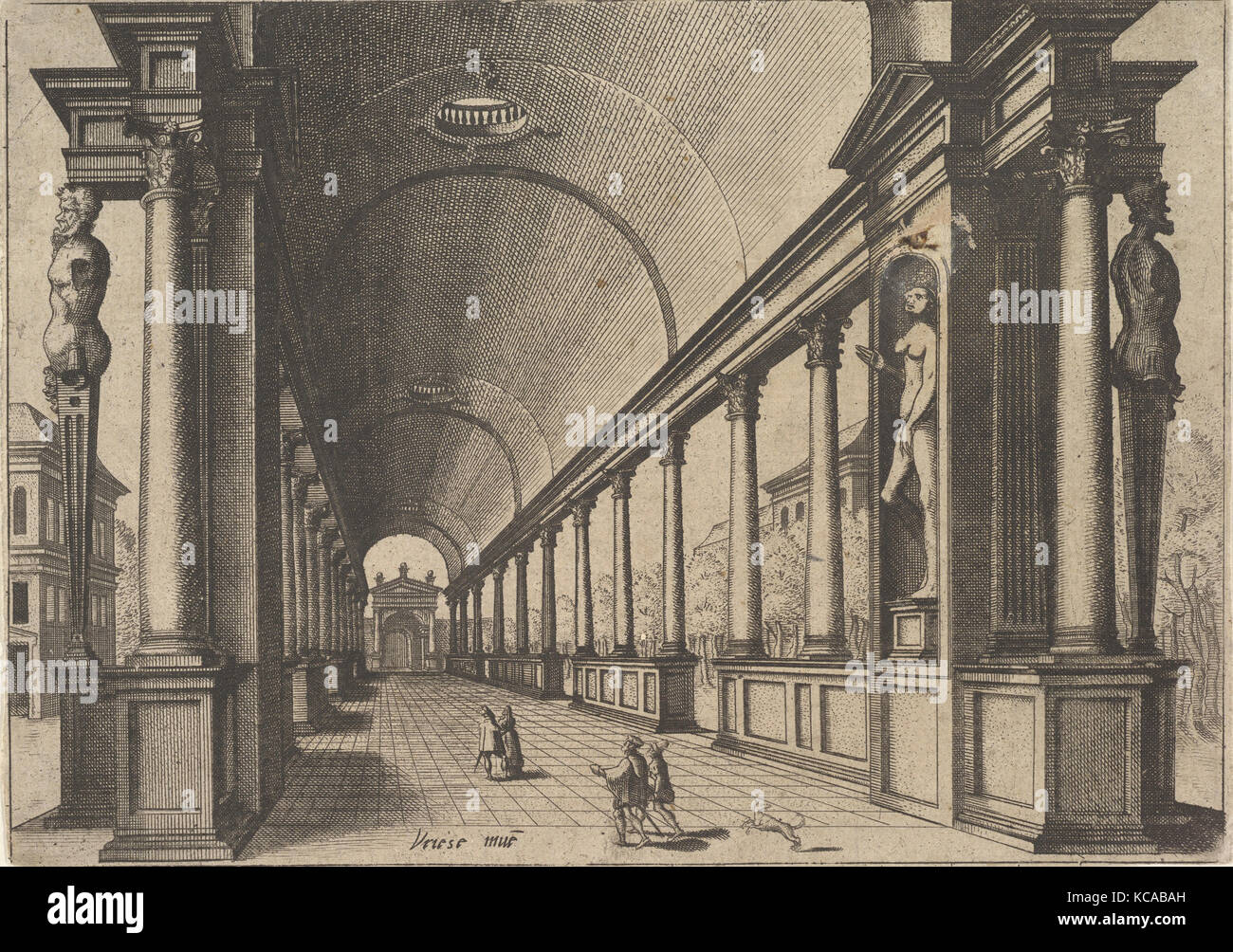 Plate from "Scenographiae...", Johannes van Doetecum the elder, 1560 ...