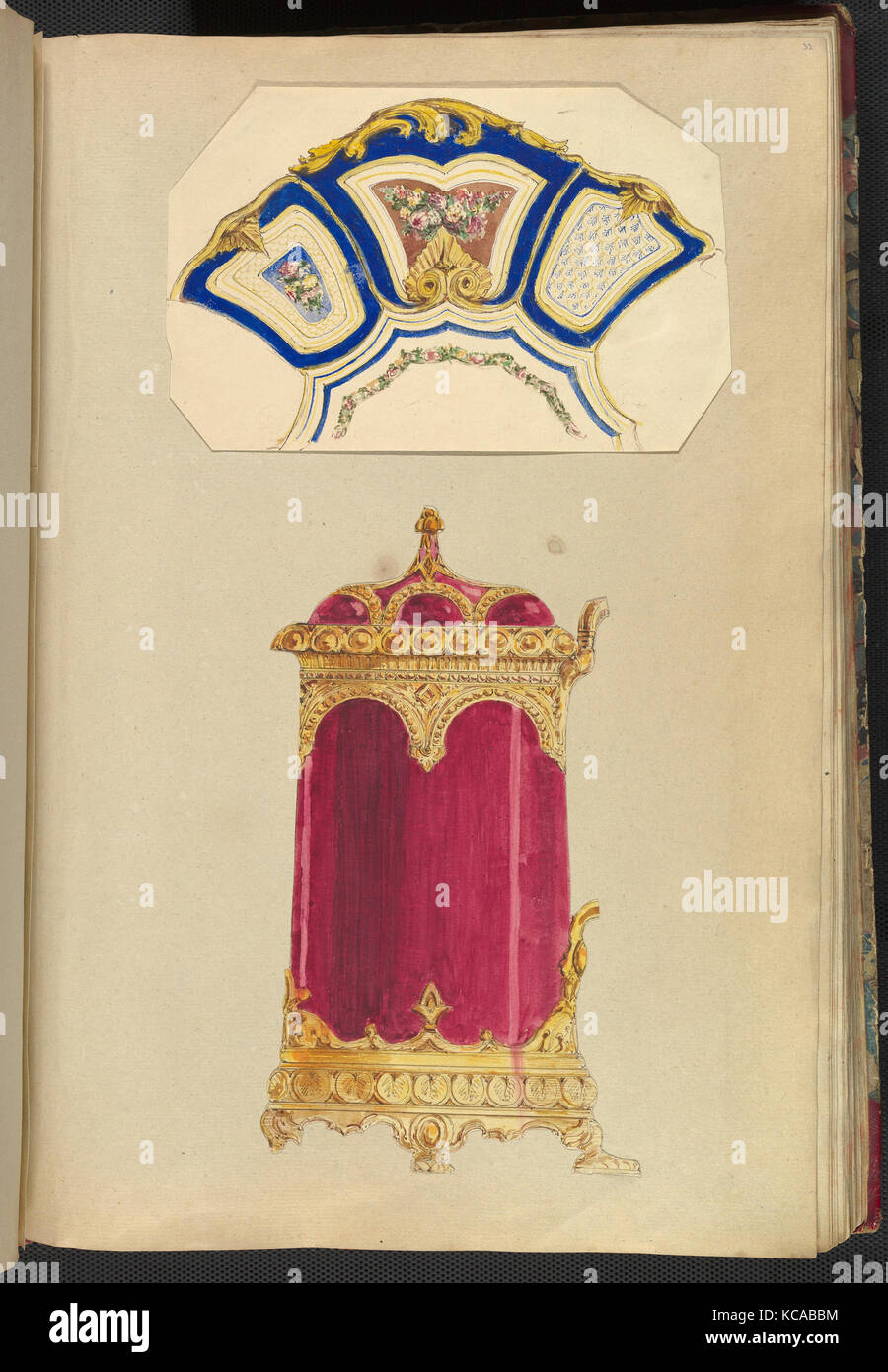 Designs for a Decorated Dish, or Platter, and a Biscuit Barrel, Alfred ...