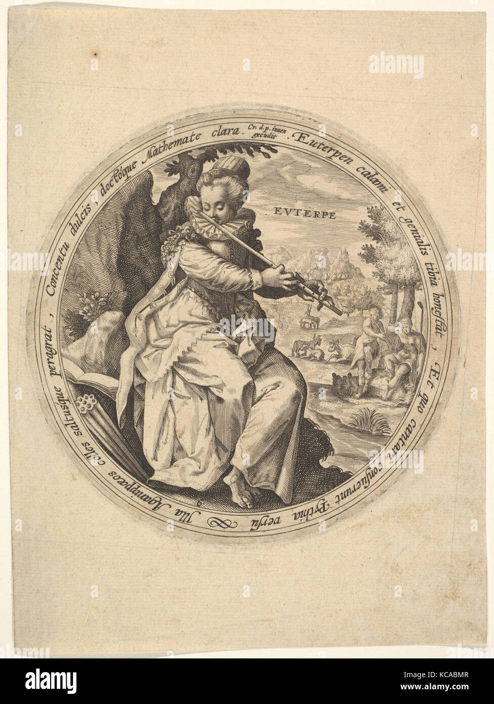 Euterpe, from The Muses, Crispijn de Passe the Elder Stock Photo - Alamy