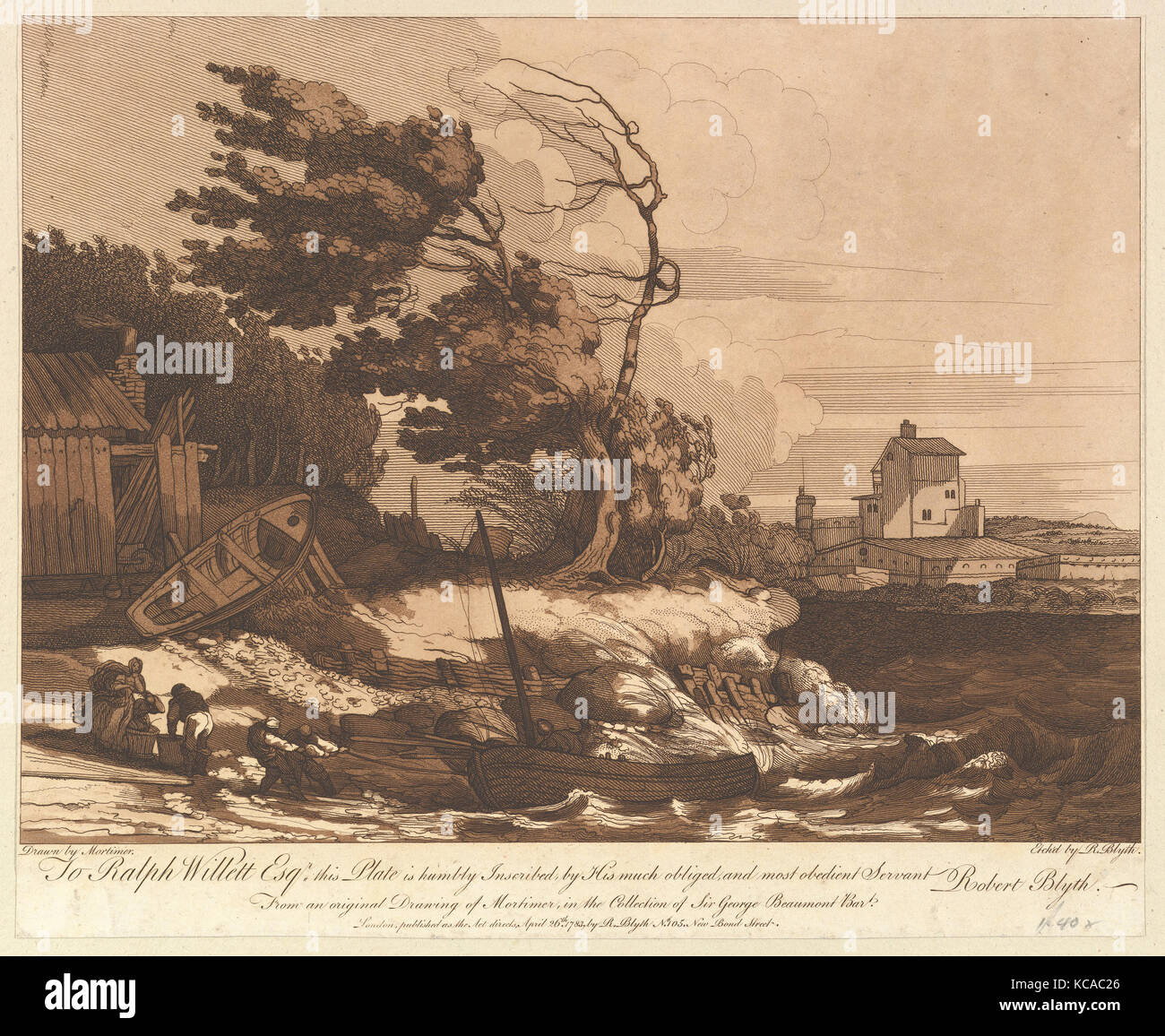 Beaching a Fishing Boat in a Gale, After John Hamilton Mortimer, April ...