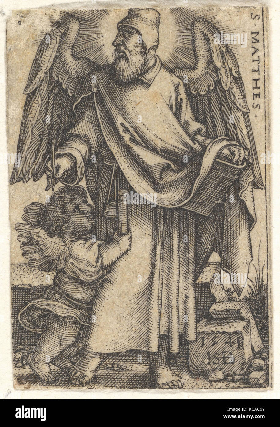 Plate 1: Saint Matthew with his head turned in profile to the left, a ...