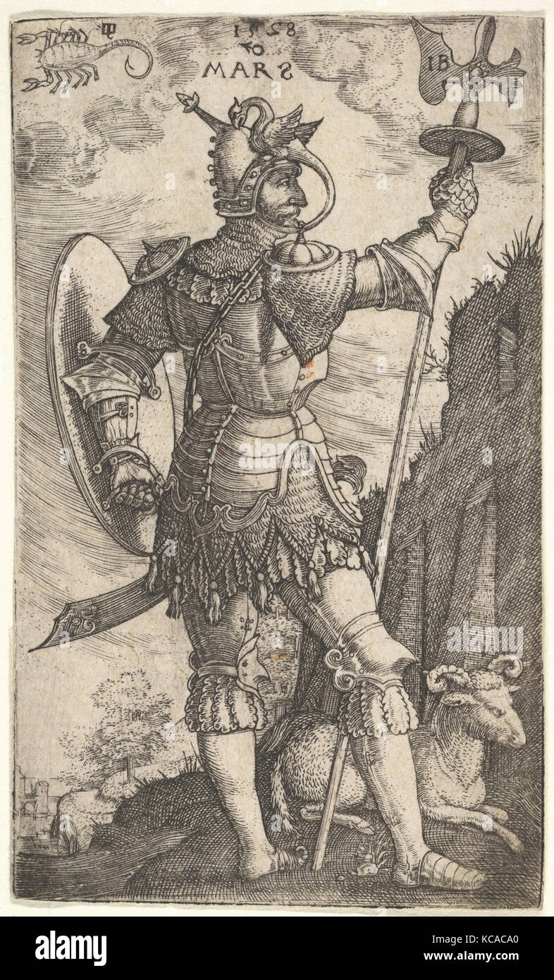 Mars from The Gods Who Preside Over the Planet, Master I.B., 1528 Stock ...