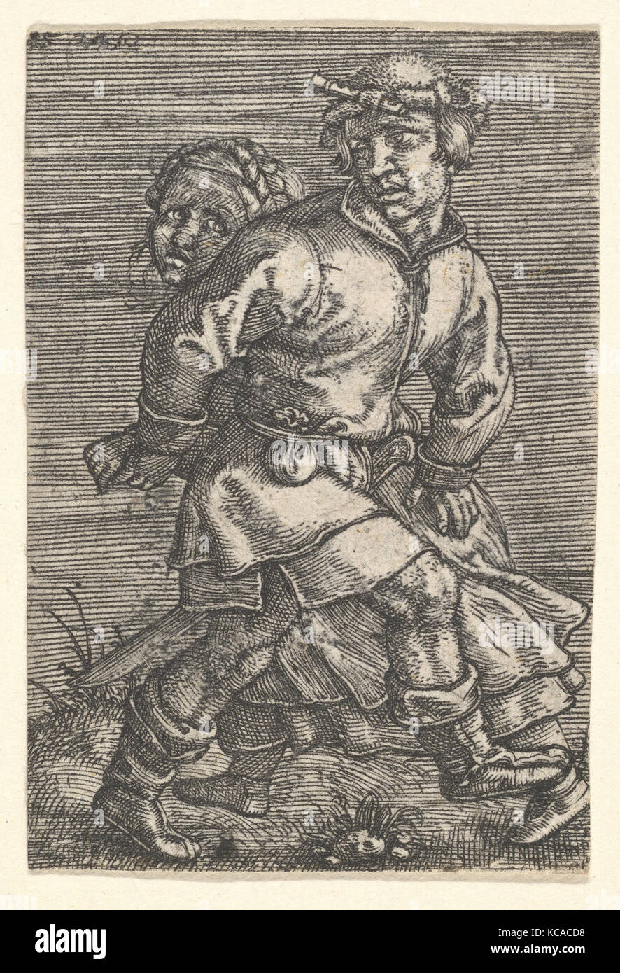 Peasant Couple Dancing, Barthel Beham, early 16th century Stock Photo ...