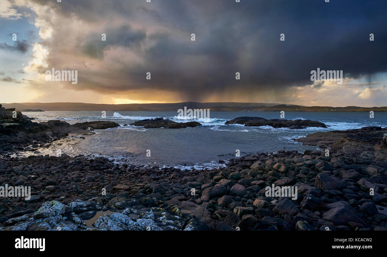 Heavy rain over Loch Ewe, Scottish Highlands, Scotland, UK Stock Photo ...