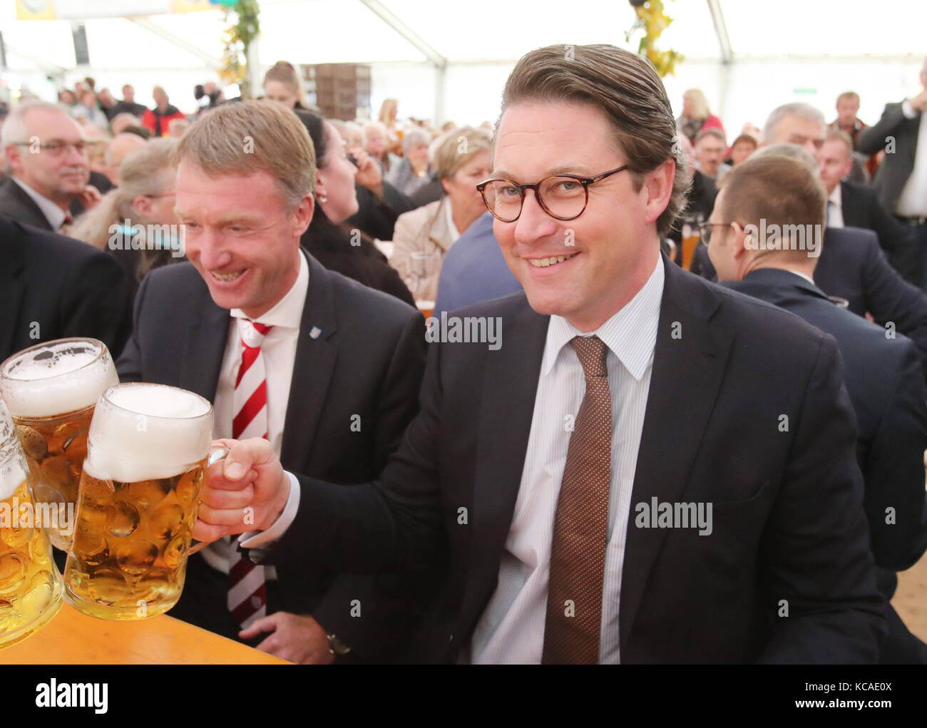 Moedlareuth, Germany. 3rd Oct, 2017. CSU Secretary General Andreas ...