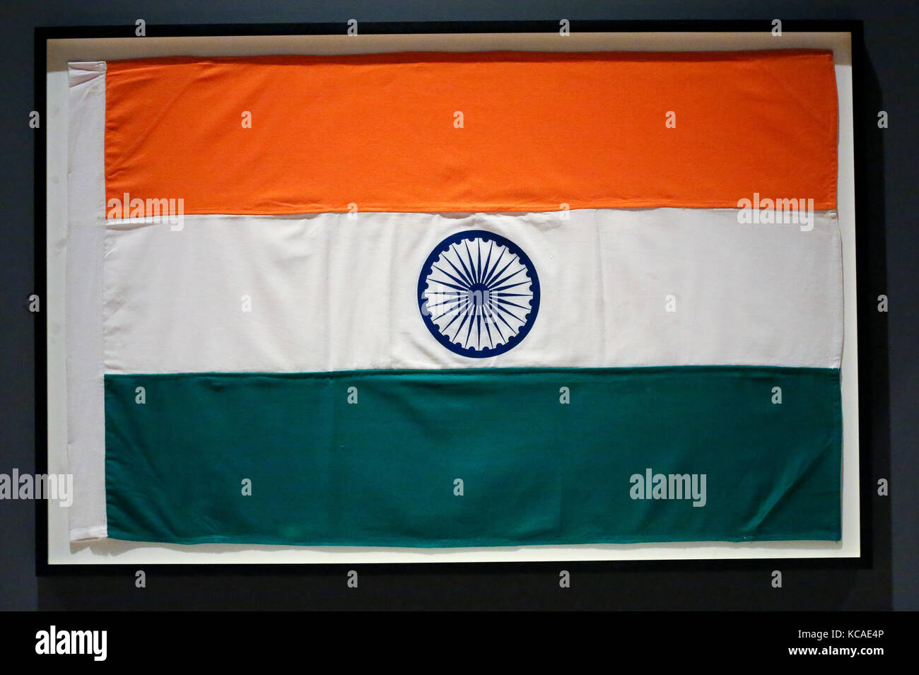 Science Museum. London, UK. 3rd Oct, 2017. Indian flag with Ashoka ...