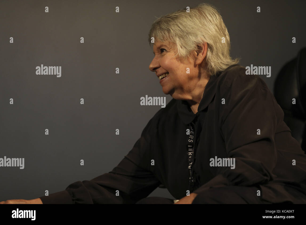 September 16, 2017 - Robin Morgan speaking at the Milford Readers and ...