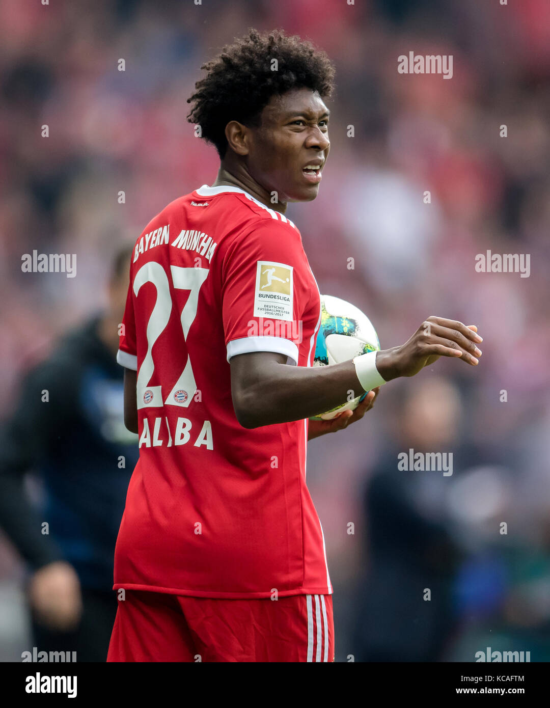 Berlin, Germany. 1st Oct, 2017. Munich's David Alaba pictured during ...