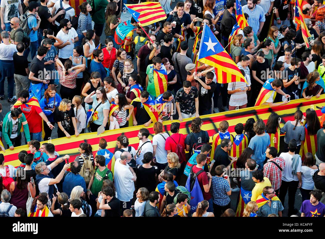 Barcelona, Spain. 03rd Oct, 2017. General strike in Catalonia in ...
