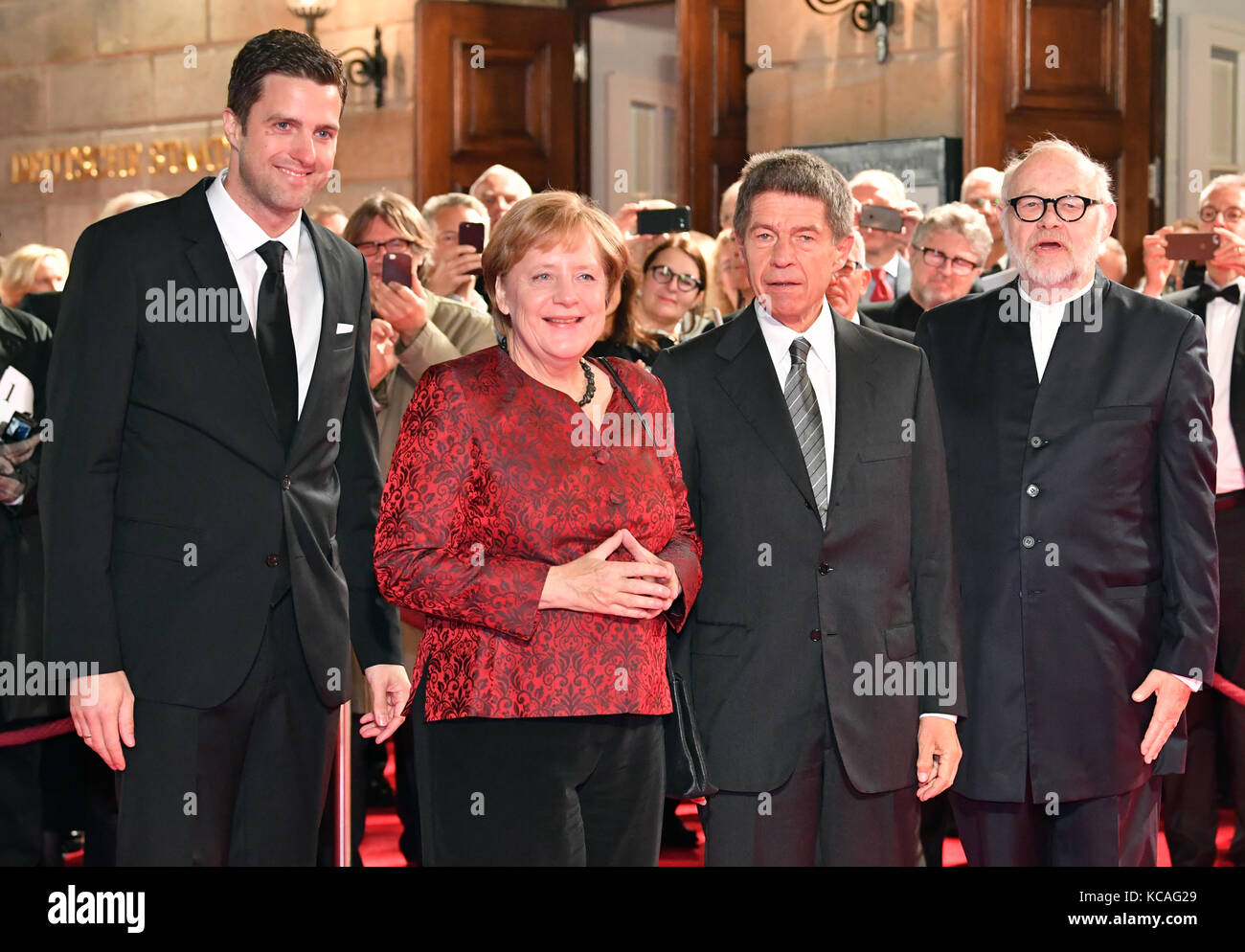 Berlin, Germany. 3rd Oct, 2017. German Chancellor Angela Merkel and her ...
