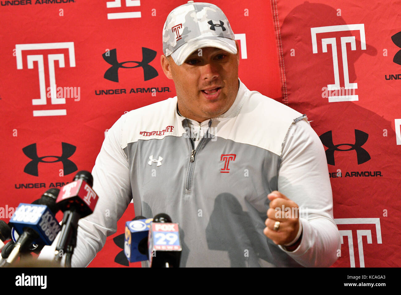 Philadelphia, Pennsylvania, USA. 3rd Oct, 2017. Temple'a head coach ...