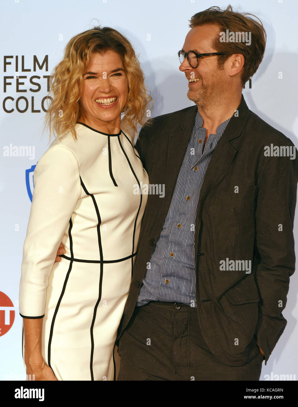 Cologne, Germany. 3rd Oct, 2017. Actors Matthias Matschke and Anke ...