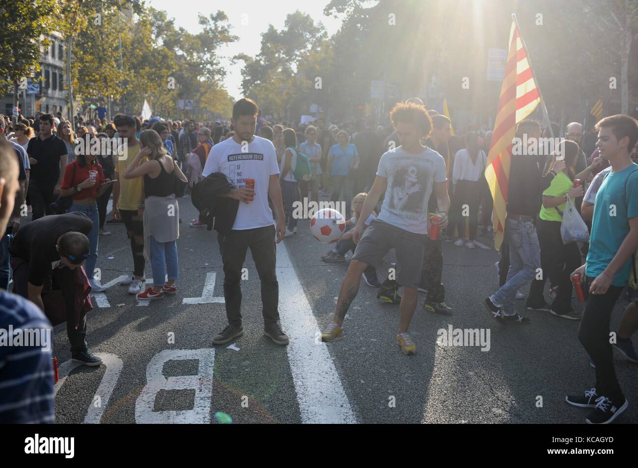 3rd Oct 2017 Demonstrations in Catalunya against police violence at the ...