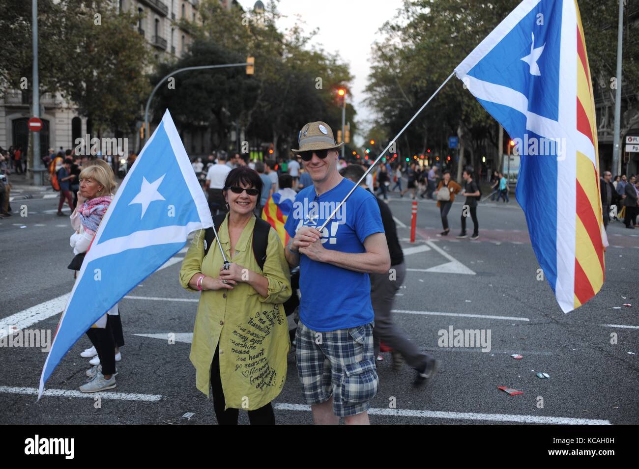 3rd Oct 2017 Demonstrations in Catalunya against police violence at the ...