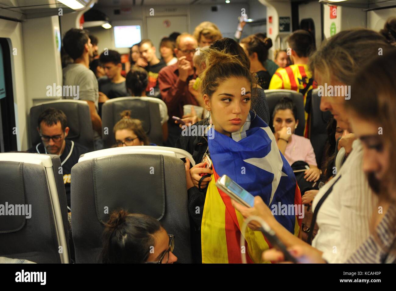 3rd Oct 2017 Demonstrations in Catalunya against police violence at the ...