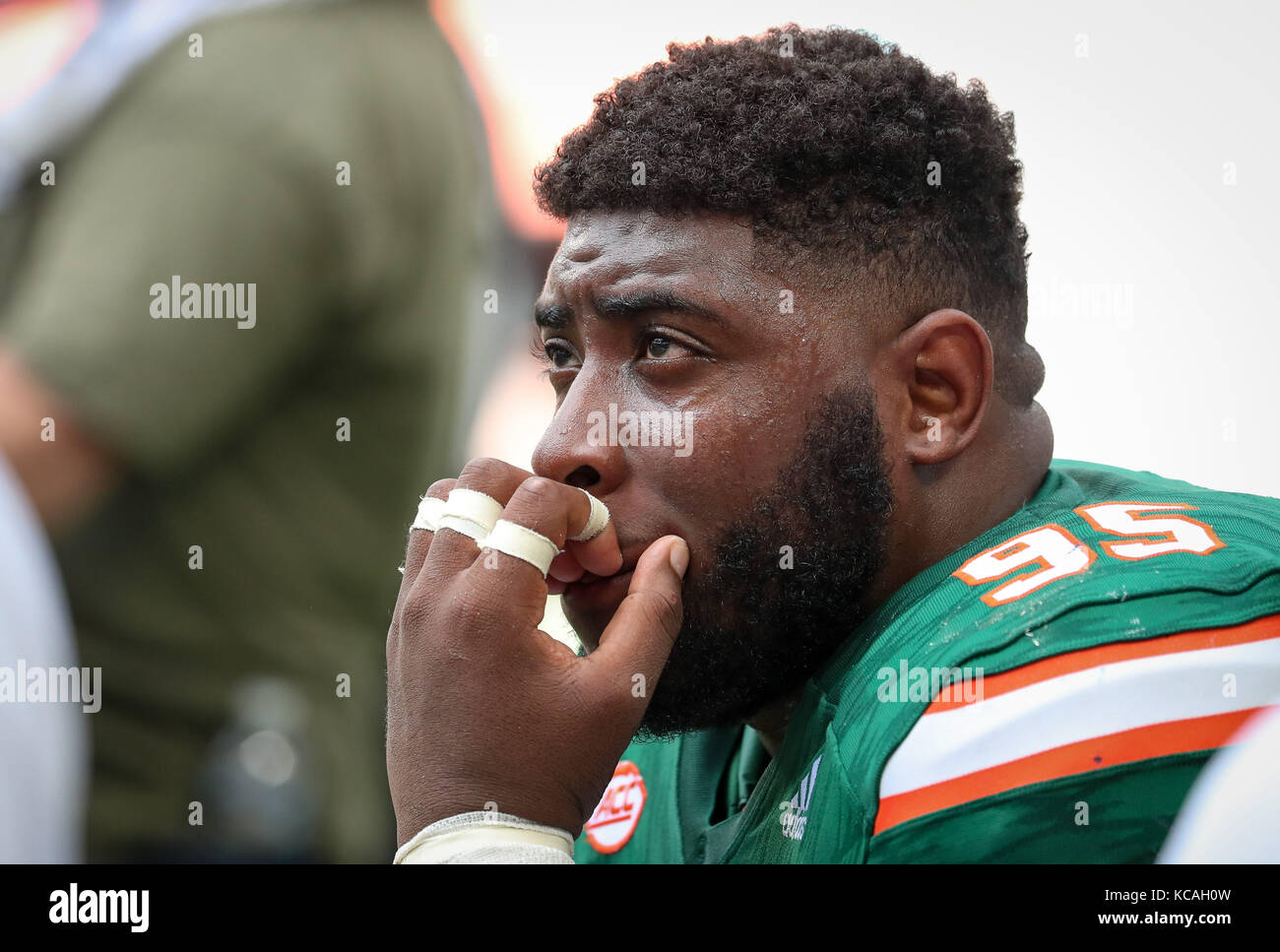 Miami Gardens, Florida, USA. 23rd Sep, 2017. Miami Hurricanes defensive ...