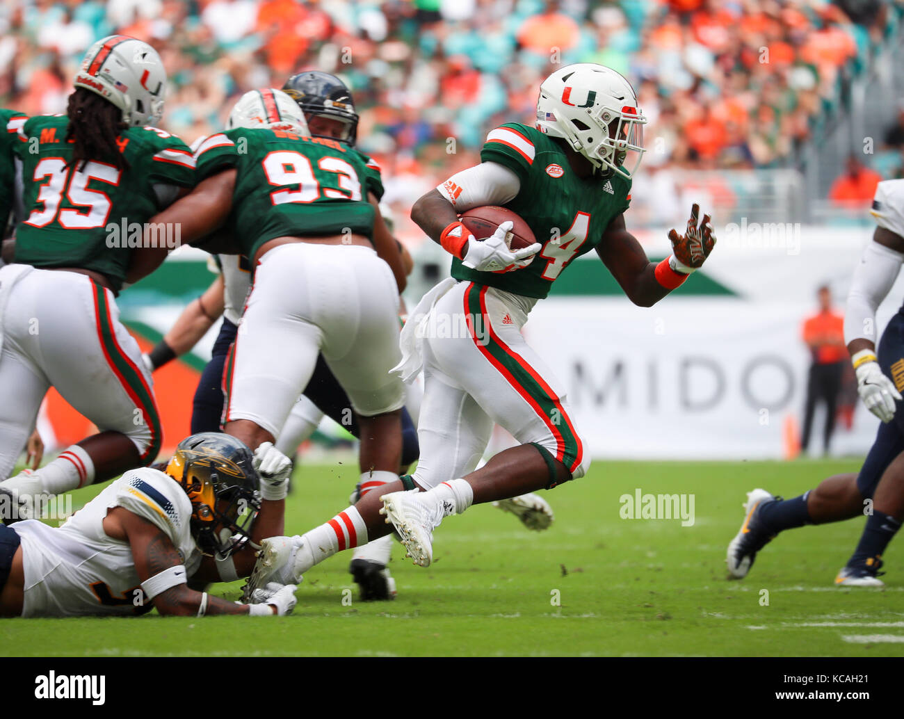 Miami Gardens, Florida, USA. 23rd Sep, 2017. Miami Hurricanes wide ...